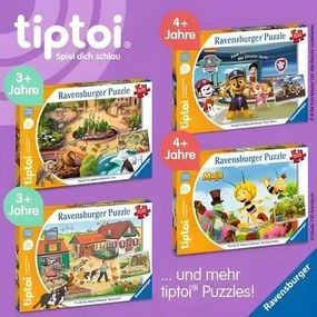 RAVENSBURGER Puzzle Tiptoi: Dinosauři / pro malé průzkumníky / 2x12 dí