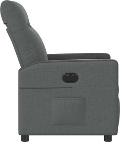 Elektrické polohovací křeslo tmavě šedé textil 3324039