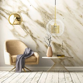 Toolight - závěsná skleněná lampa APP556-1CP 30cm, zlatá, OSW-08749