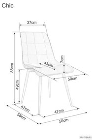 Sametová jídelní židle Tanis cappuccino/černá