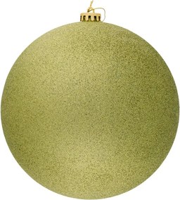 Velká vánoční ozdoba 20 cm plastová koule jablkově zelená glitter