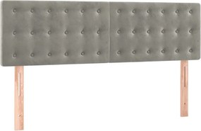 Box spring postel s matrací a LED světle šedá 140x190 cm samet 3134639