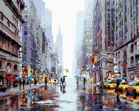 zuty malování podle čísel - rušná ulice v new yorku ii (richard macneil), 40x50 cm, bez rámu a bez vypnut