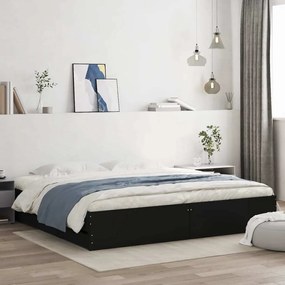 vidaXL Rám postele se zásuvkami 200x200 cm kompozitní dřevo [3207246] Barva: Černá