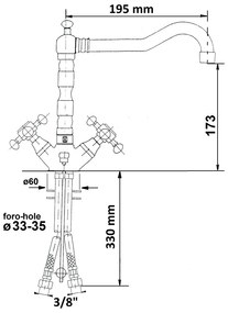 Sapho Antea 3376 umyvadlová baterie stojánková kohoutková bronz