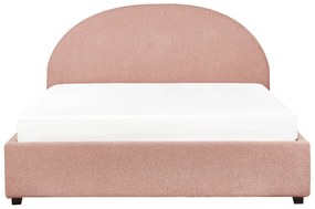 Buklé postel 160 x 200 cm s úložným prostorem pastelová růžová VAUCLUSE Beliani