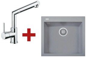 Sinks Sinks CUBE 560 Titanium + Sinks MIX 350 P lesklá