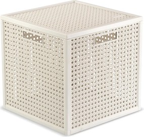 Krémový úložný box s víkem z recyklovaného plastu 28x28x28 cm Kaya Cube – Curver