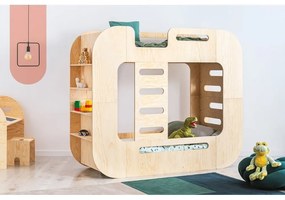 Patrová dětská postel s úložným prostorem 90x200 cm v přírodní barvě Mundo – Adeko