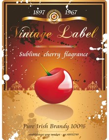Cedule Vintage Label - Cherry