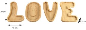 Dřevěná servírovací miska Love 20x15 cm sada 4ks