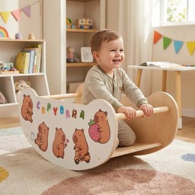 Multifunkční Montessori houpačka a stolek 4v1 - capybary