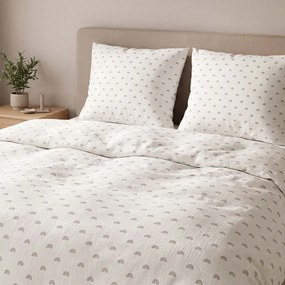 Mušelínové prodloužené povlečení Duha - hnědé Velikost: 140 x 220 + 70 x 90