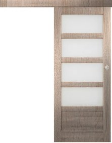 posuvné interiérové dveře na stěnu vasco doors BRAGA model 5 Průchozí rozměr: 70 x 197 cm, Orientace dveří: Levé dveře, Dekor: Bílá