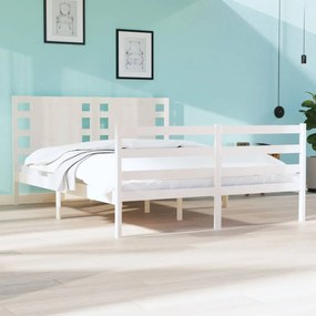 Rám postele bílý masivní borovice 140 x 200 cm,  3104284