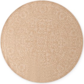 NORTHRUGS, Kusový koberec Duet Kona 106250 Beige/White kruh - na ven i na doma, 160x160 (průměr) kruh, béžová, chodba / předsíň
