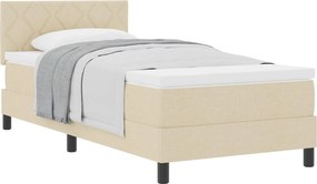 Postel s boxspringem s čelo Krémová 100 x 200 cm textil 3338746