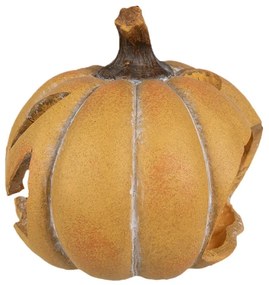Oranžová keramická rozesmátá dýně na Halloween Jack I – 15x14x13 cm