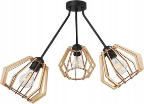 Závěsné Svítidlo Trojitý Stropní Lustr Dřevěné Moderní Boho Led