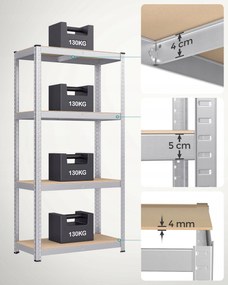 Sada regálů Regmet 2 ks 160 cm hnědá/stříbrná