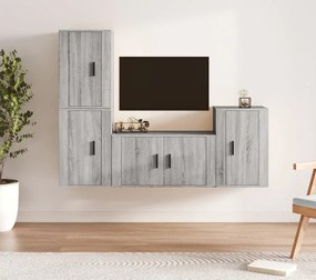 vidaXL 4dílný set TV skříněk kompozitní dřevo [3188608] Barva: kouřový dub