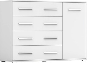 IDZ Komoda FRIDA 02 1D4S, 135 cm Bílá