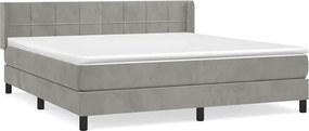 Box spring postel s matrací světle šedá 160x200 cm samet 3130967