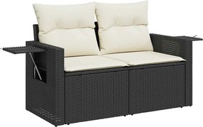 9dílná zahradní sedací souprava s poduškami černá polyratan 3327129
