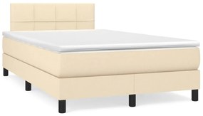 Box spring postel s matrací a LED krémová 120x190 cm textil 3270044