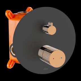 Invena Moonlight, sprchová souprava pod omítku, 2-funkční, černá-růžové zlato, INV-BS-77-014-V