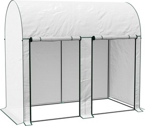 Outsunny Malý Skleník venkovní skleník s Dvoum zipovým Dveřmi a PE Krytem pro Pěstování Rostlin a Květin 200x100x178 cm Bílý | Aosom
