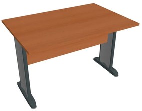 Stůl jednací rovný 120 cm - Hobis Cross CJ 1200 Dekor stolové desky: třešeň, Dekor lamino podnože: třešeň, Barva nohou: černá