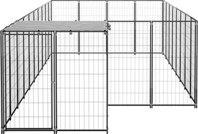 vidaXL Psí kotec 10,89 m² ocel [3082207] Barva: Černá