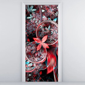 Fototapeta na dveře - Abstrakce exotických květů (95x205cm)
