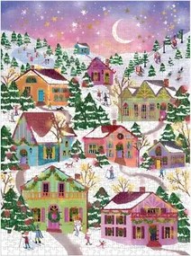 GALISON Fóliové puzzle Joy Laforme Zasněžená vesnice / 1000 dílků / od