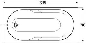 JIKA akrylátová vana Lyra Plus 160x70 cm vč. podpěr, H2308390000001
