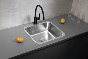 Aqualine vestavný dřez 50 x 18 x 45 cm + sifon s piletou nerez AQ5045