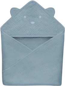 Dětská osuška lionelo muslin hooded towel grey sky