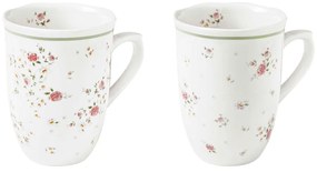 Sada 2 bílých porcelánových hrnků Brandani Nonna Rosa