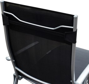 Outsunny skládací zahradní lehátko s polštářem 137x63,5x100,5cm kov a látka černá na pláž a terasu