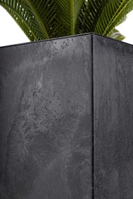 PLASTOVÝ KVĚTINÁČ NA KOLEČKÁCH BETONIQUE 60X40X40 CM IMITACE BETONU ČERNÁ