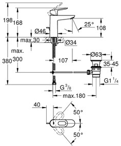 GROHE 23762000 - Umyvadlová baterie BAULOOP DN 15 lesklý chrom