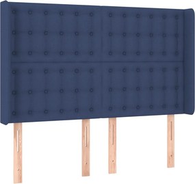 Box spring postel s matrací a LED modrá 140x200 cm textil 3139203