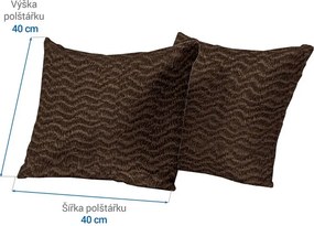 Bielastické potahy CRISTINA tabáková povlaky na polštářky 2 ks (40 x 40 cm)