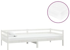 vidaXL Marketos Denní postel s matrací 90 x 200 cm bílá masivní borové dřevo