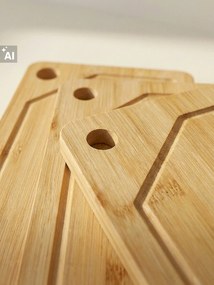 Sinsay - Bambusová prkénka na krájení 3 pack - béžová