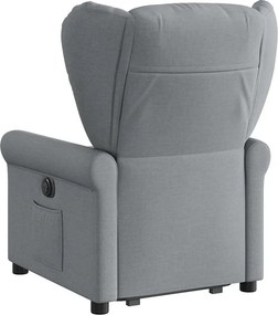 Zvedací polohovací křeslo světle šedé textil 3303374