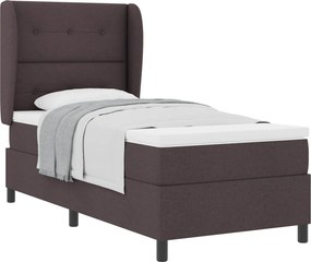 Postel s boxspringem s čelo Tmavě hnědá 90 x 190 cm textil 3340539