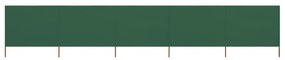 vidaXL 5dílná zástěna proti větru textil 600 x 160 cm zelená