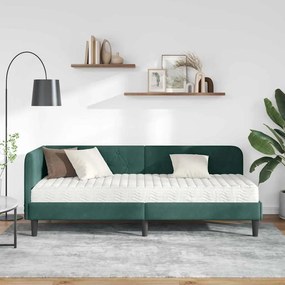Rohový rám postele Tmavě zelená 80 x 200 cm samet 3394136